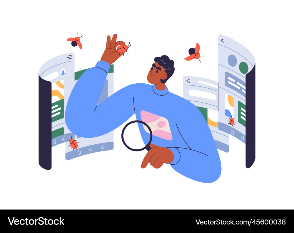 Software testing quality assurance concept Vector Image Software testing quality assurance concept Vector Image