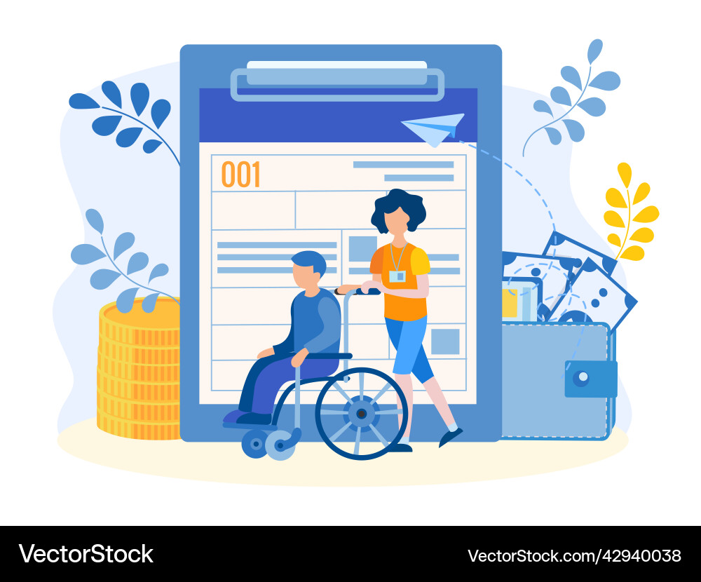 Support for lending to people with disabilities Vector Image