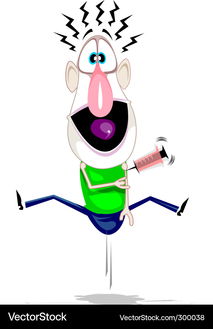 Syringe man Royalty Free Vector Image - VectorStock