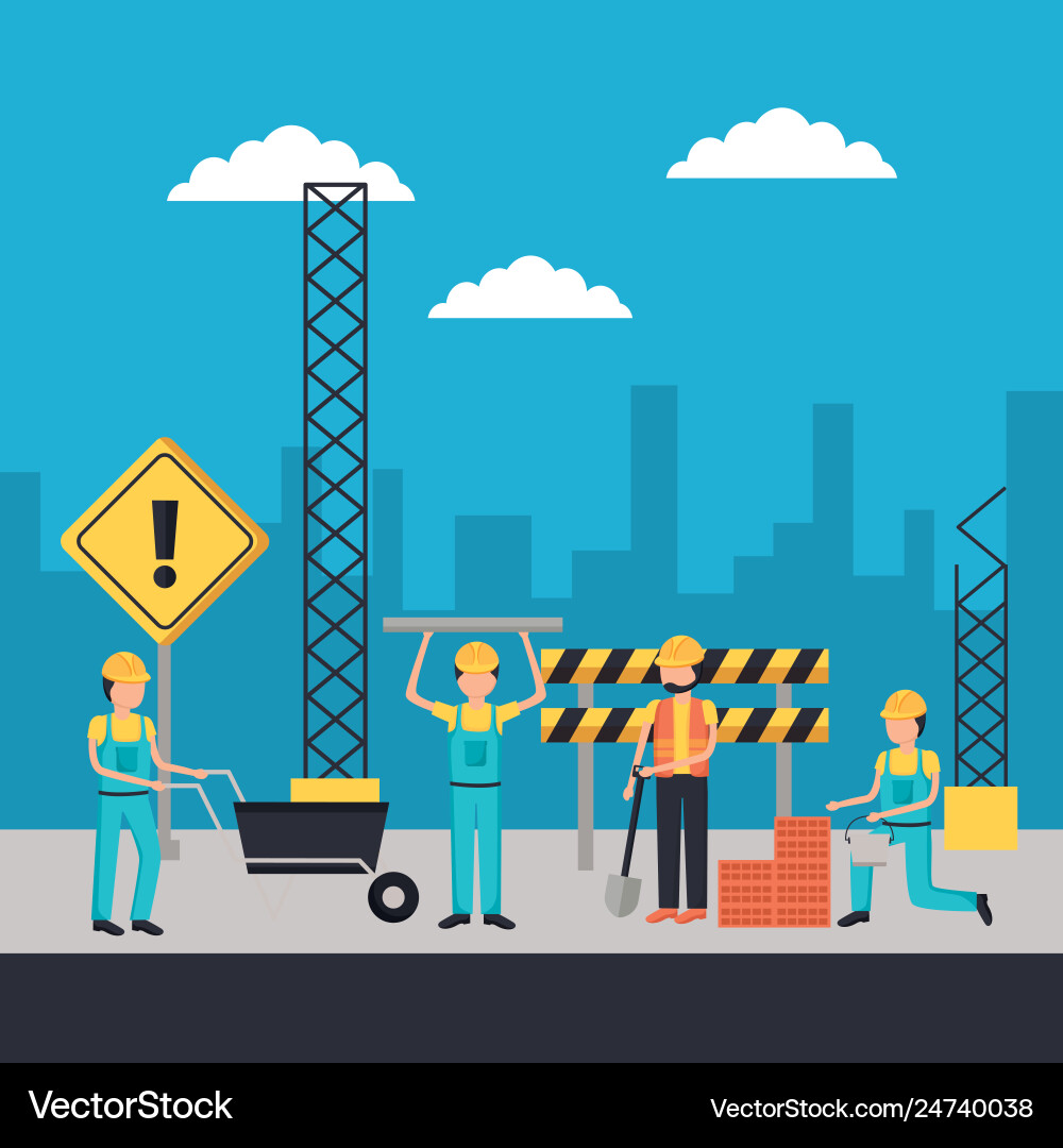Worker construction equipment Royalty Free Vector Image
