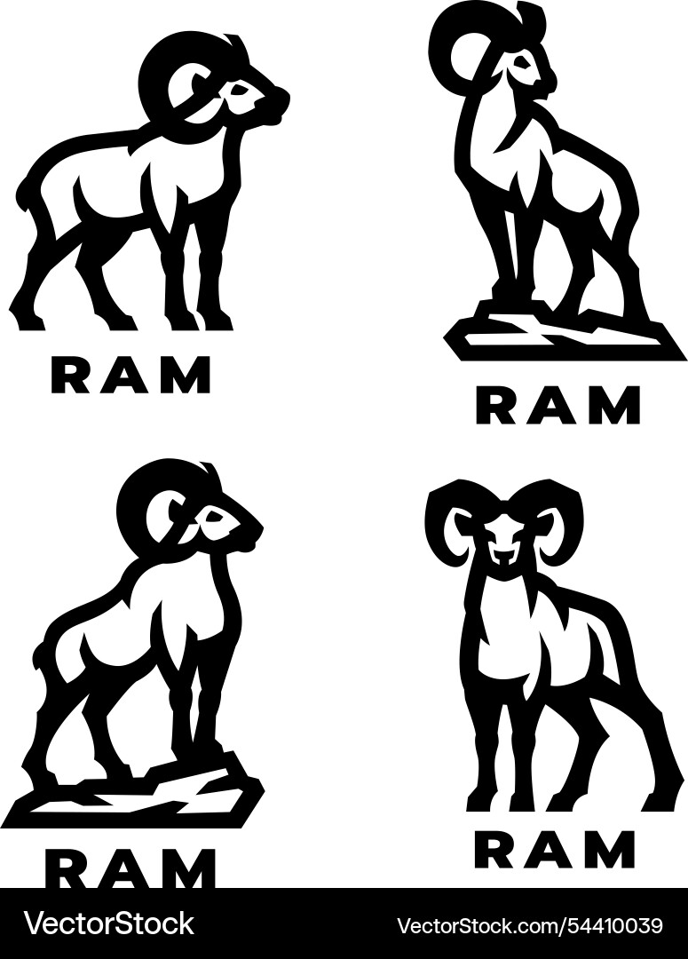 A set of sheep logos Royalty Free Vector Image