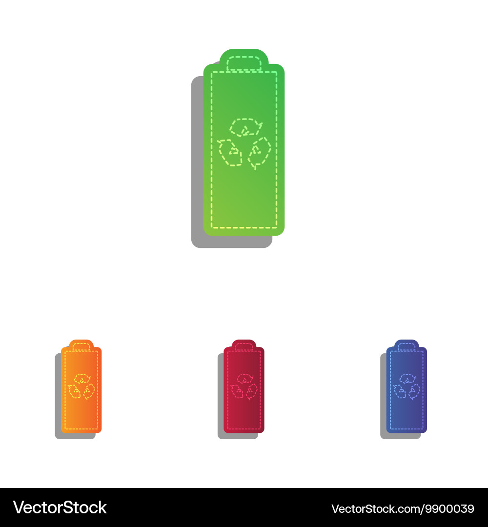 Battery recycle sign colorful Royalty Free Vector Image