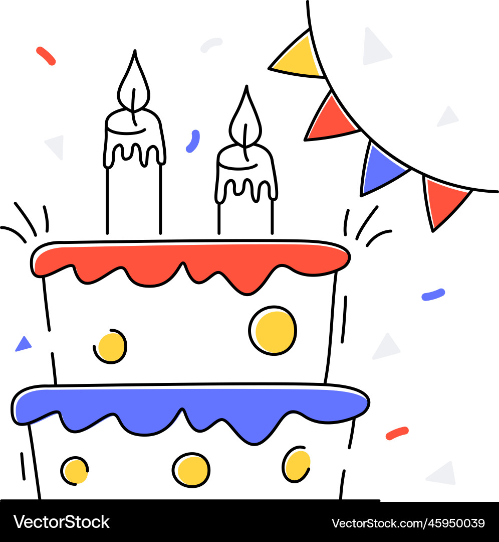 Birthday cake Royalty Free Vector Image - VectorStock