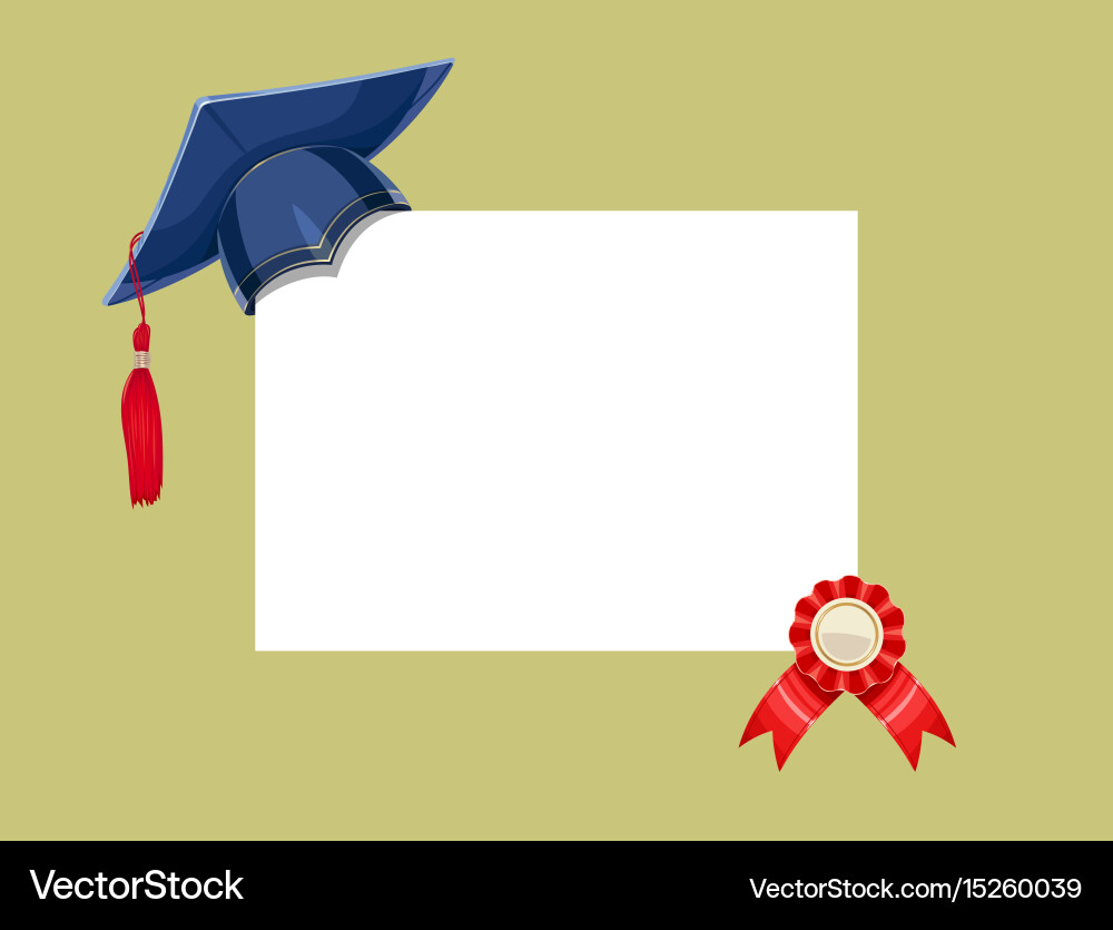 Blue academicic graduation cap Royalty Free Vector Image