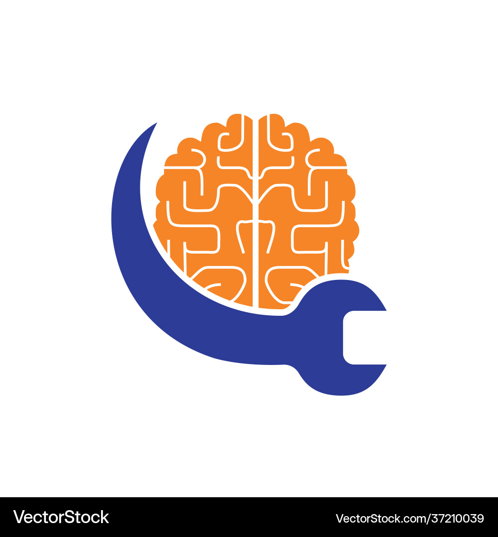 Brain repair logo design Royalty Free Vector Image