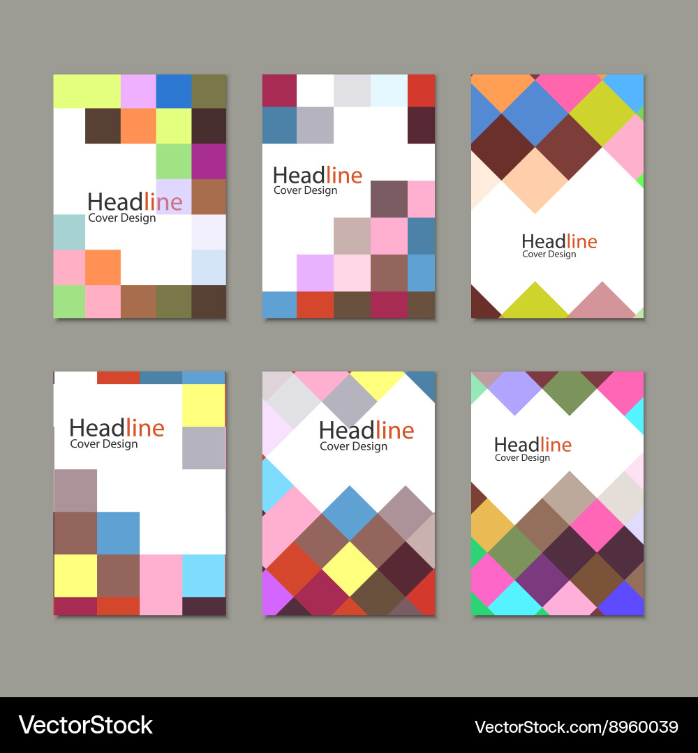Brochure template design with squares Royalty Free Vector