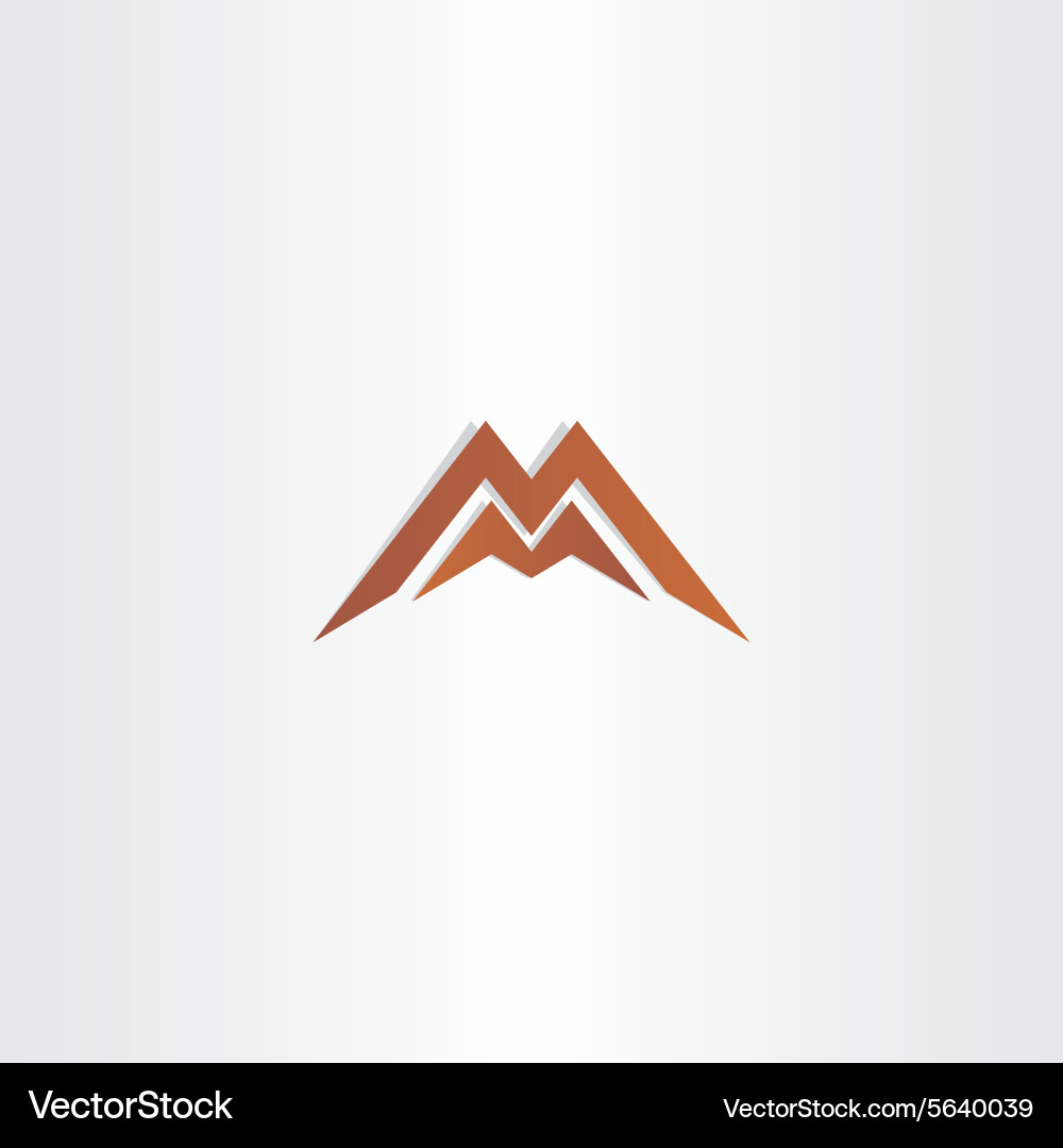 Brown letter m symbol logo element Royalty Free Vector Image