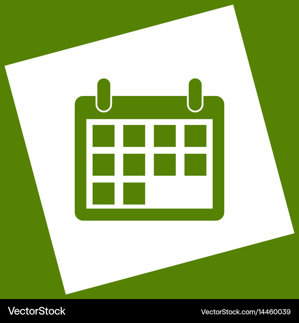 Calendar sign white icon Royalty Free Vector Image