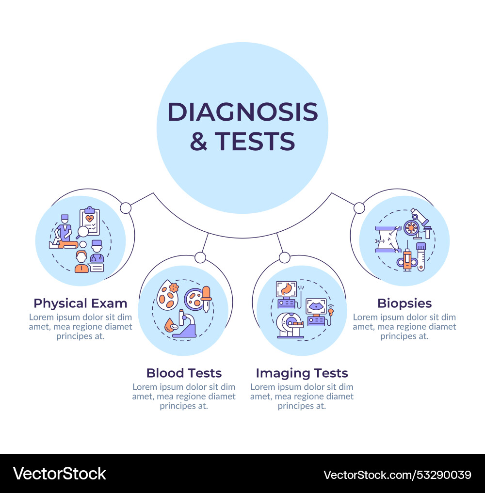 Cancer diagnostics circular diagram infographic Vector Image