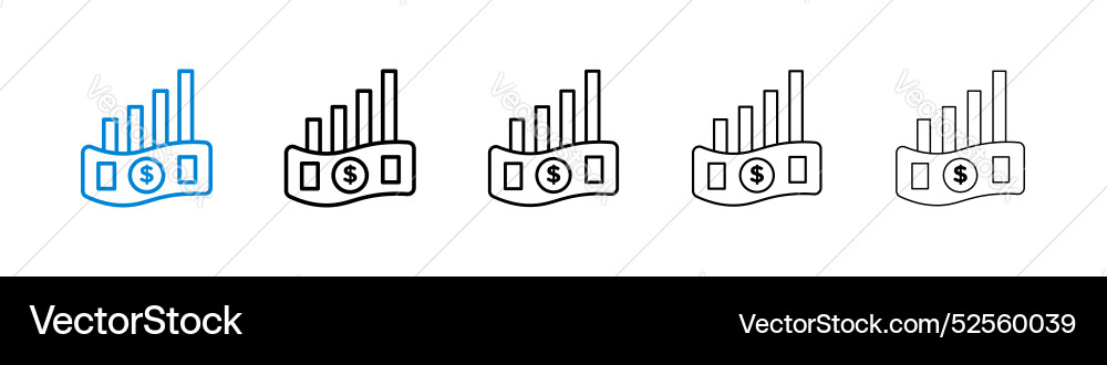 Capital gain icon set on white background Vector Image