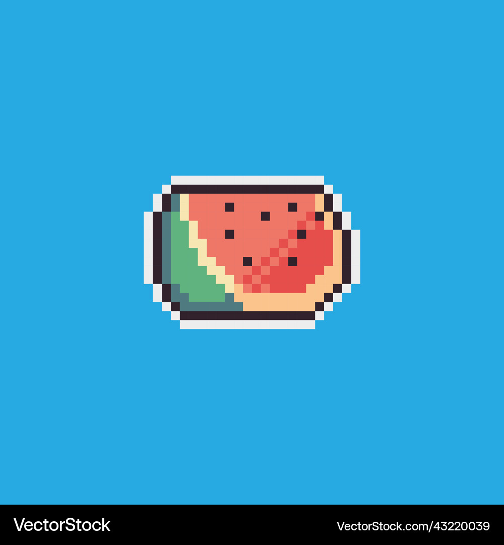 Cartoon watermelon pixel art f Royalty Free Vector Image