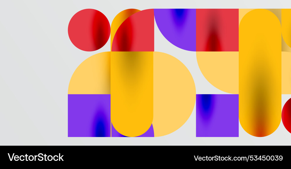 Circles semi squares and round shapes Royalty Free Vector