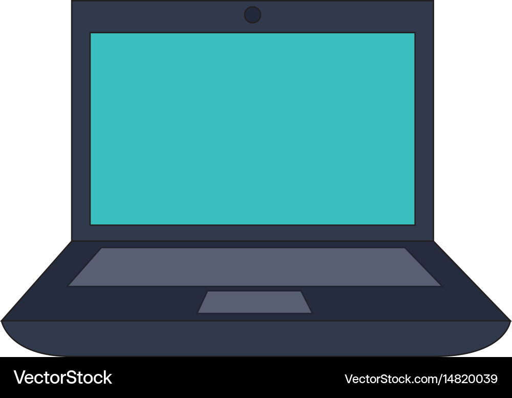 Computer laptop isolated icon Royalty Free Vector Image