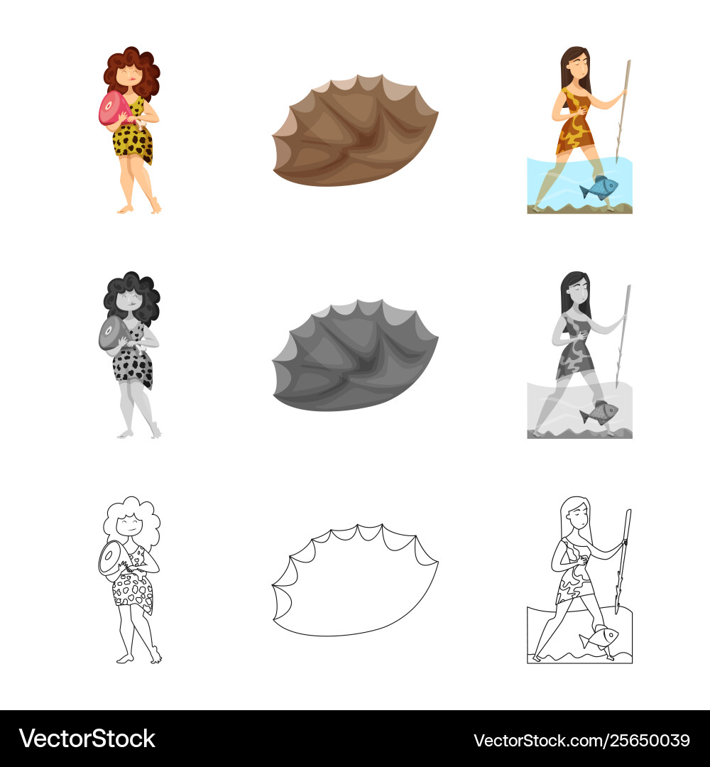 Design evolution and prehistory logo Royalty Free Vector