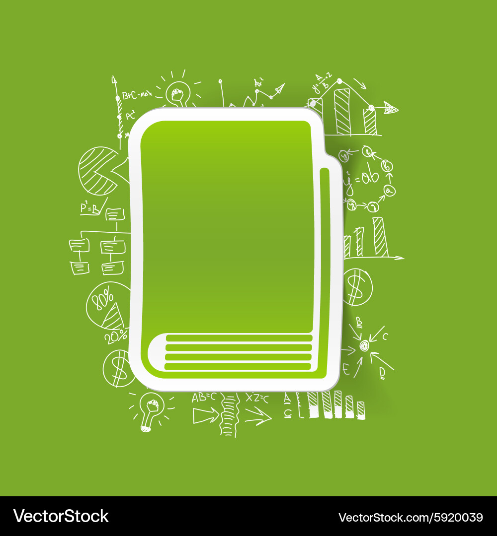 Drawing business formulas book Royalty Free Vector Image