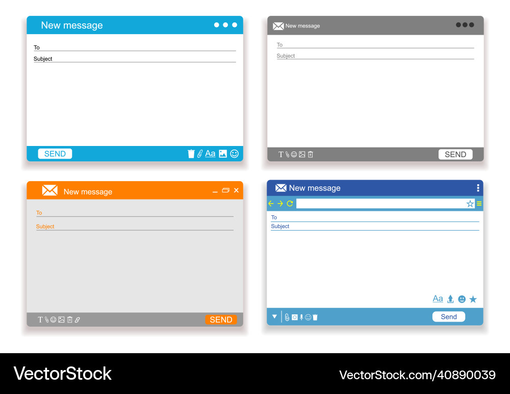 Email interface banner for browser Royalty Free Vector Image