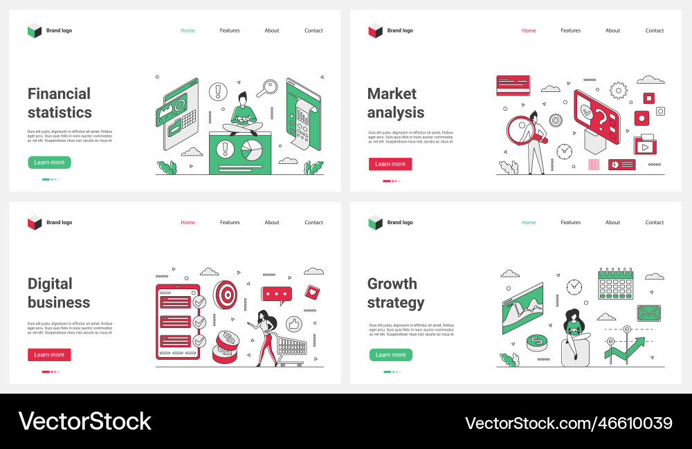 Financial statistics and market analysis digital Vector Image