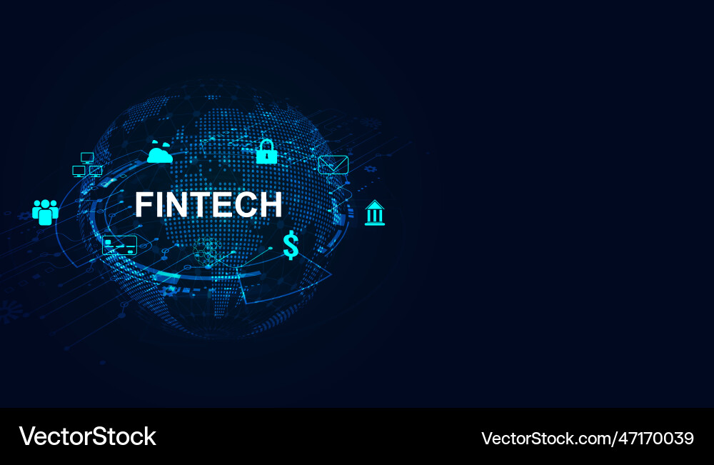 Fintech concept digital finance online Royalty Free Vector