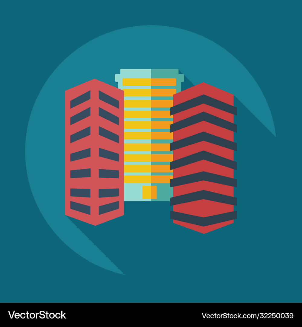 Flat modern design with shadow icons building Vector Image