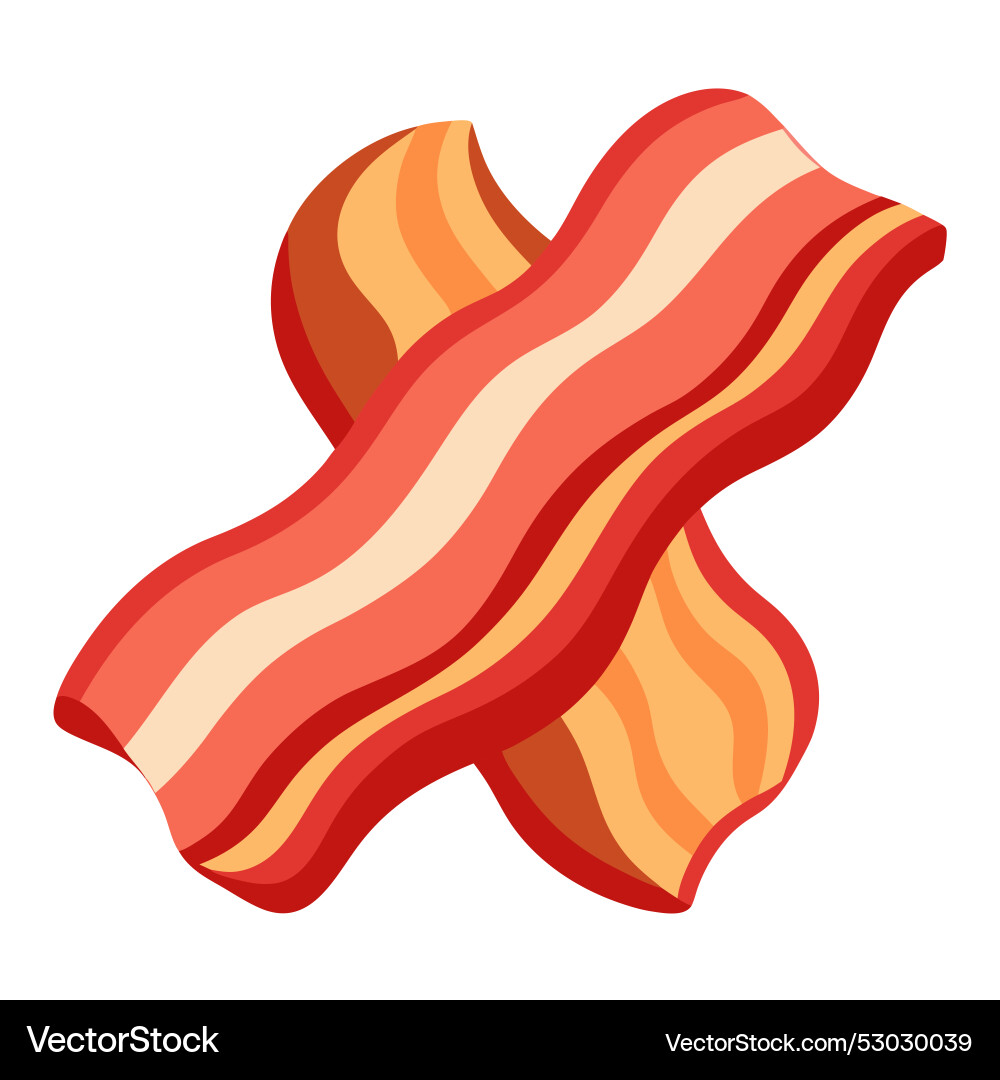 Fresh bacon meal slice cooking Royalty Free Vector Image