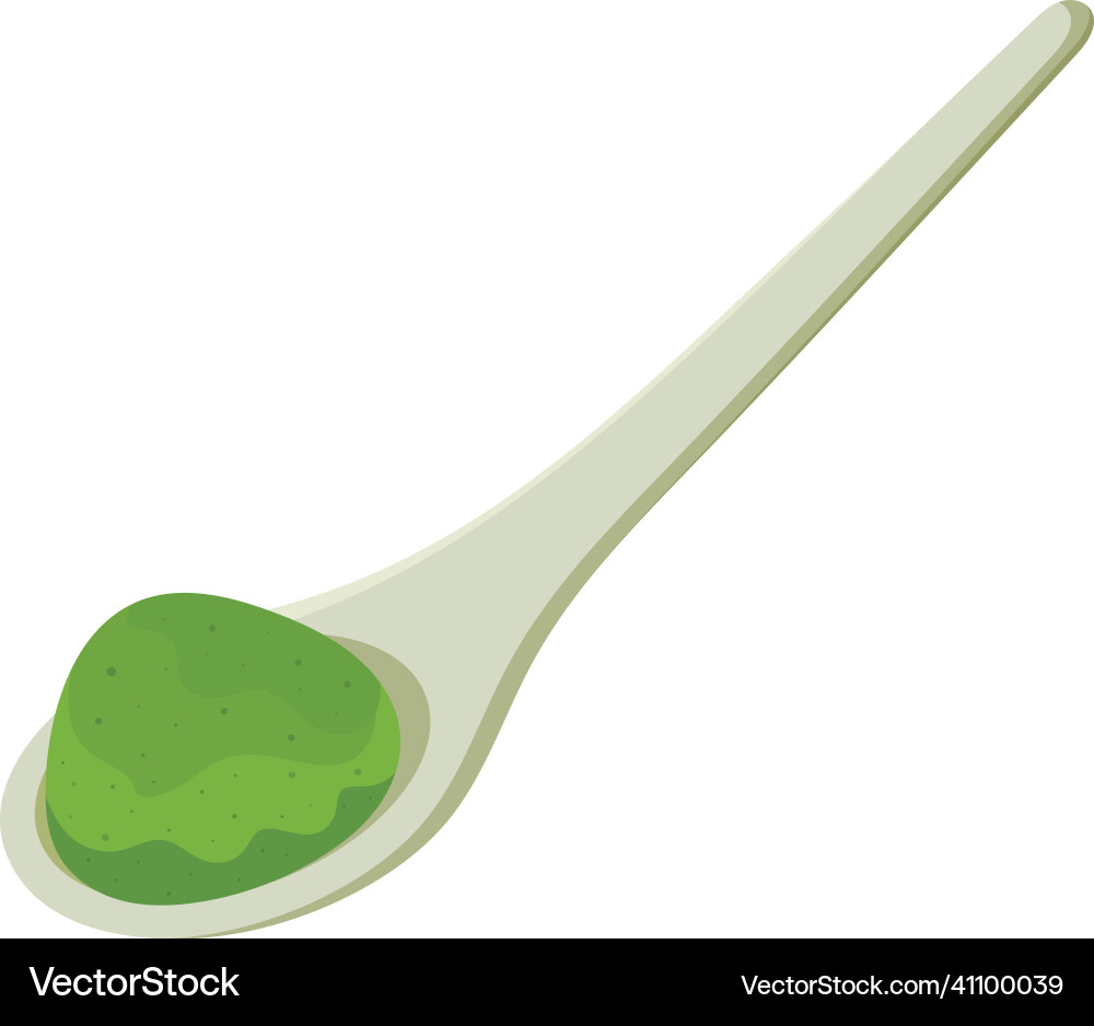 Green tea in spoon Royalty Free Vector Image - VectorStock