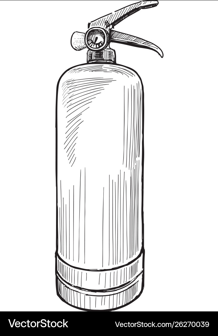Hand drawing a modern fire extinguisher Royalty Free Vector