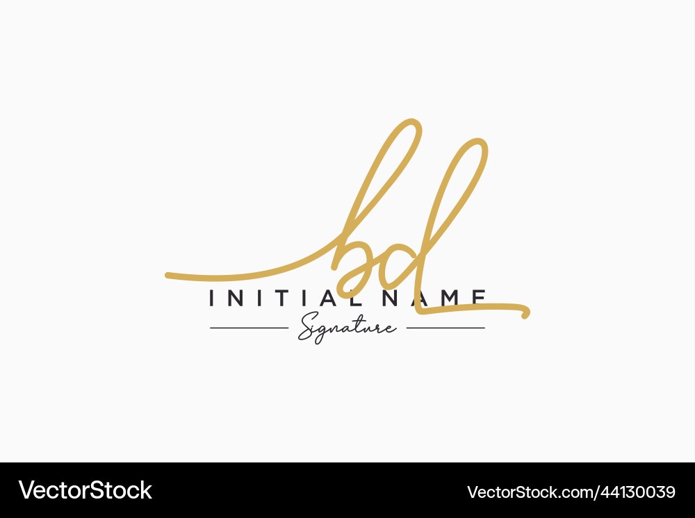 Initial bd signature logo template hand drawn Vector Image