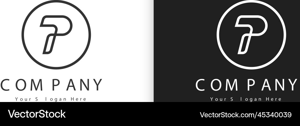 Letter p logo design template with circle shape Vector Image