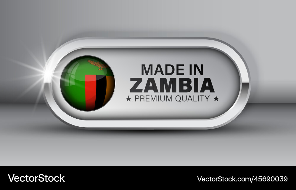 Made in zambia graphic and label Royalty Free Vector Image