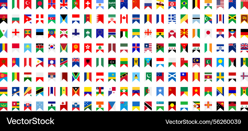 National flags set Royalty Free Vector Image - VectorStock