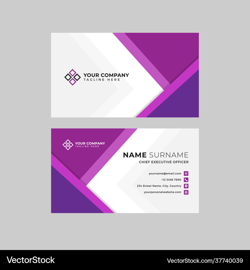 Professional two sided business card template Vector Image