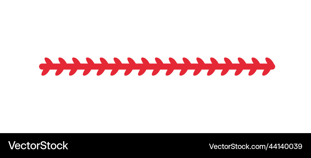 Red stitches of baseball stitch design Royalty Free Vector