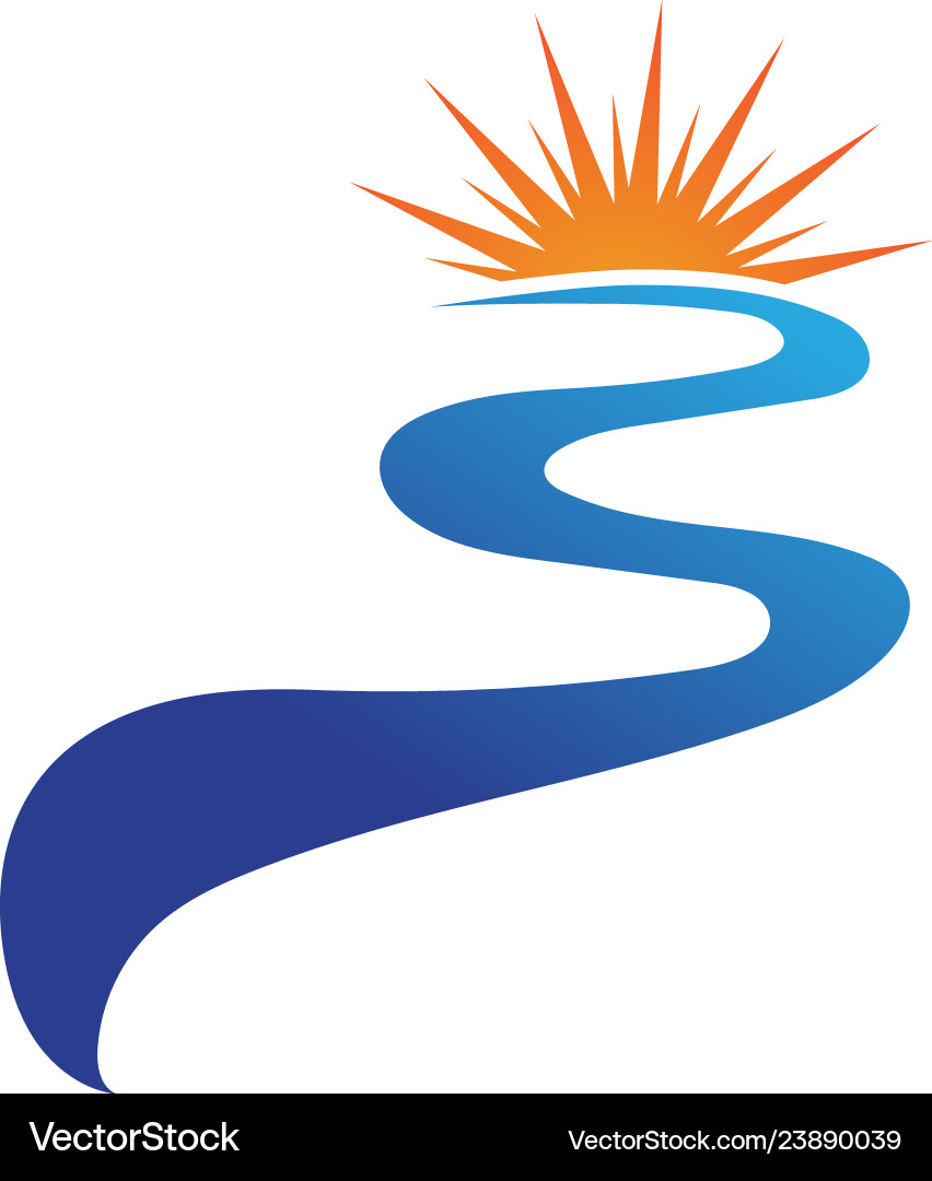 River logo template icon Royalty Free Vector Image