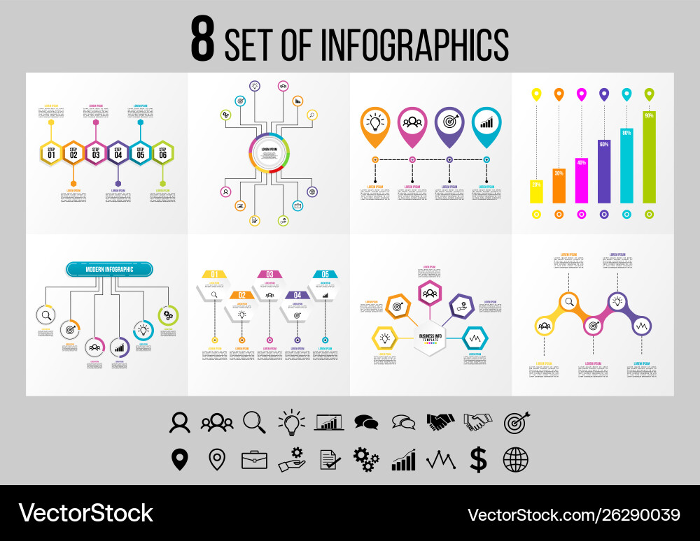Set of infographics elements design template Vector Image
