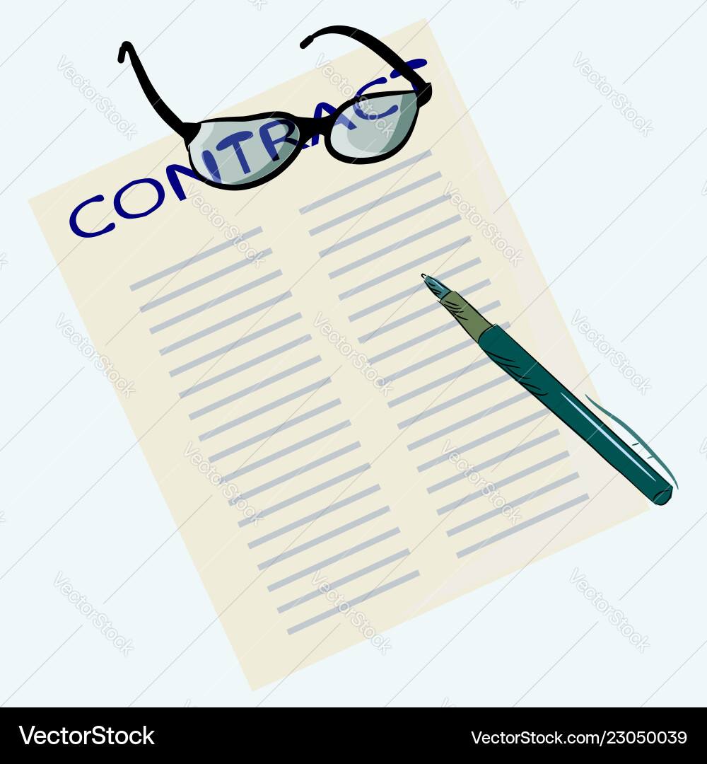 Signing a paper contract Royalty Free Vector Image