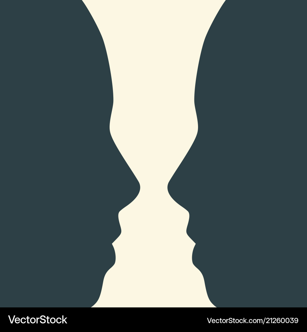 Silhouettes of two head Royalty Free Vector Image