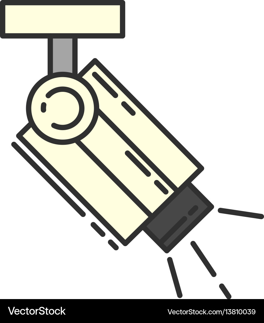 Surveillance camera flat icon sign Royalty Free Vector Image