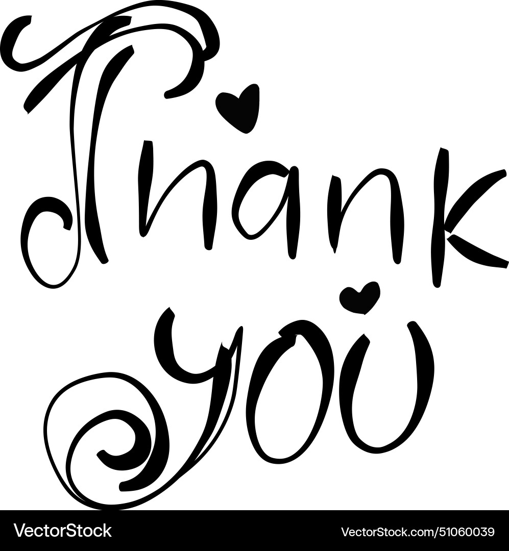 Thank you writing design suitable for greeting Vector Image