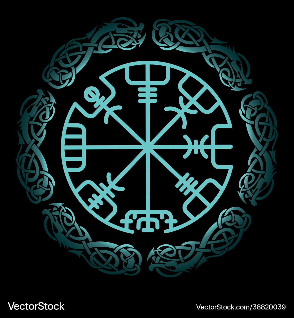 Vegvisir magic navigation compass ancient Vector Image