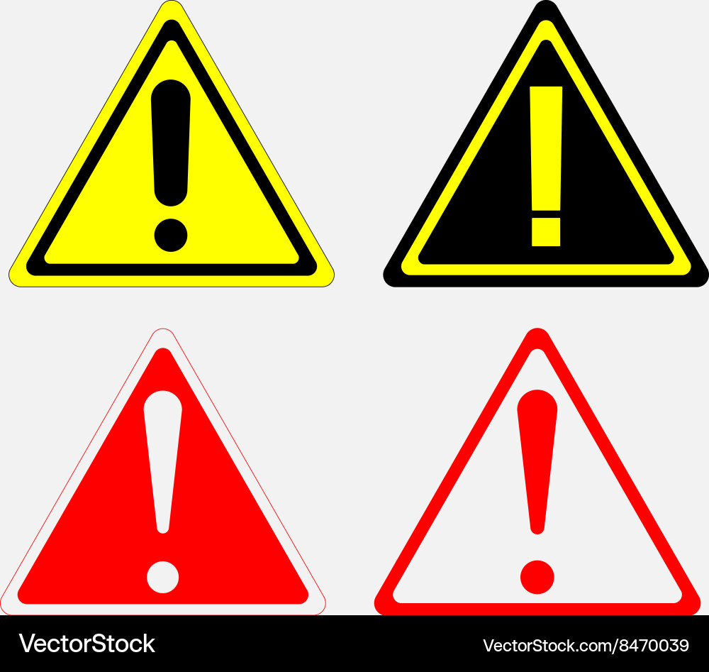 Warning signs set Royalty Free Vector Image - VectorStock