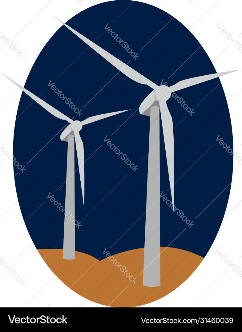 Wind power on white background Royalty Free Vector Image