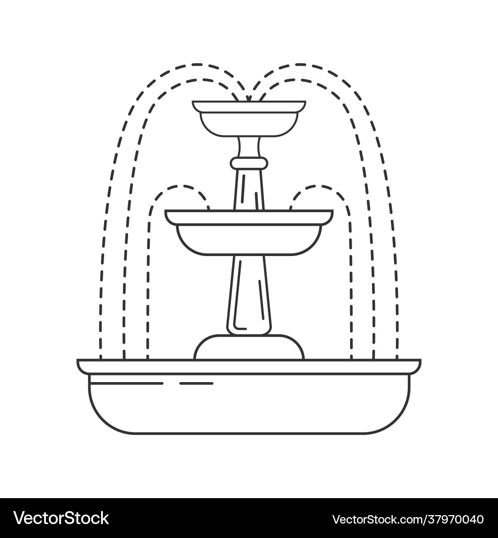 Abstract fountain decorative cascade Royalty Free Vector