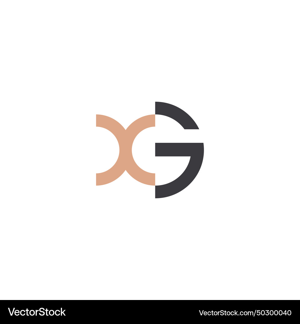 Alphabet initials logo gx xg x and g Royalty Free Vector