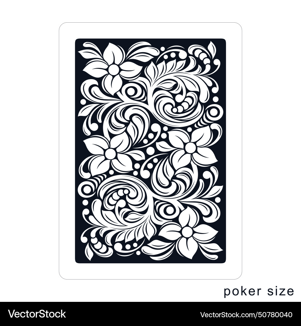 Back side of a playing card poker size Royalty Free Vector