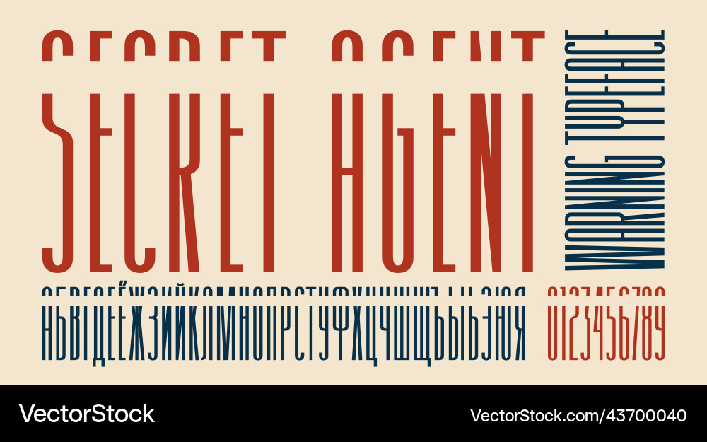 Cyrillic extra condensed cross out sans serif font