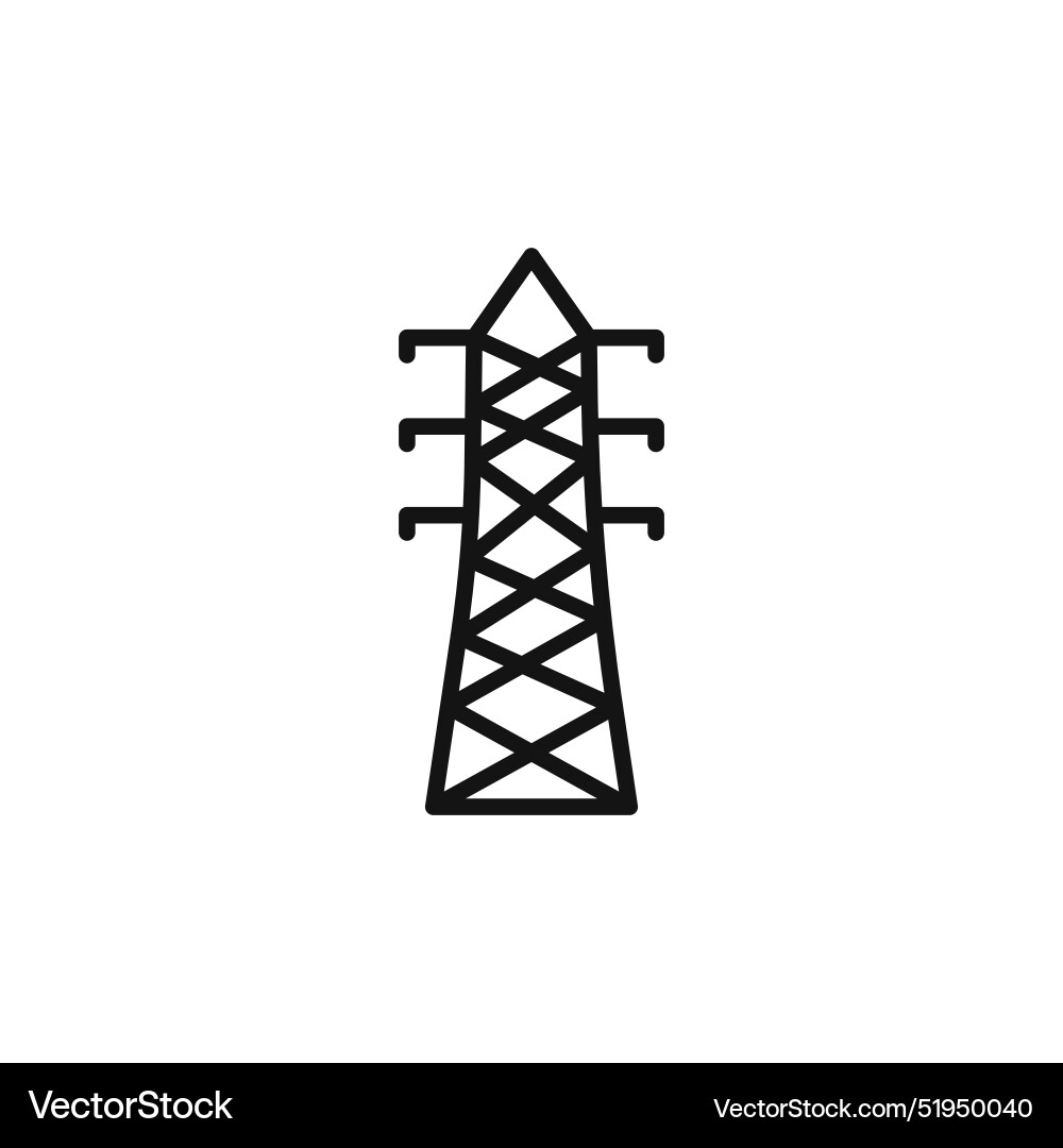 Electrical energy tower logo sign outline Vector Image