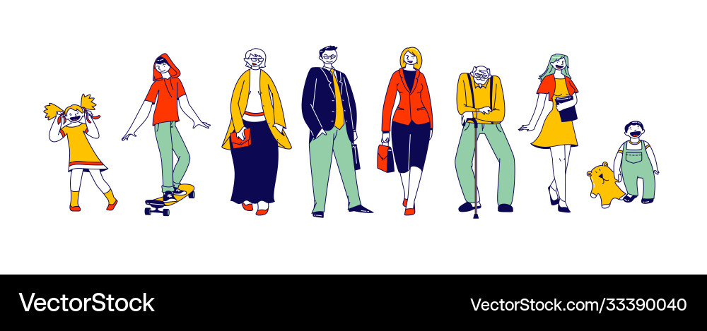 Generational Family Group Royalty Free Vector Image