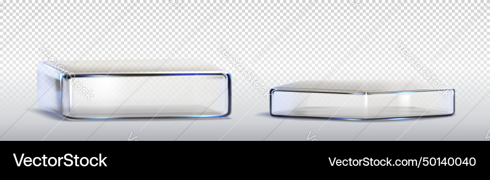 Glass transparent product podiums Royalty Free Vector Image