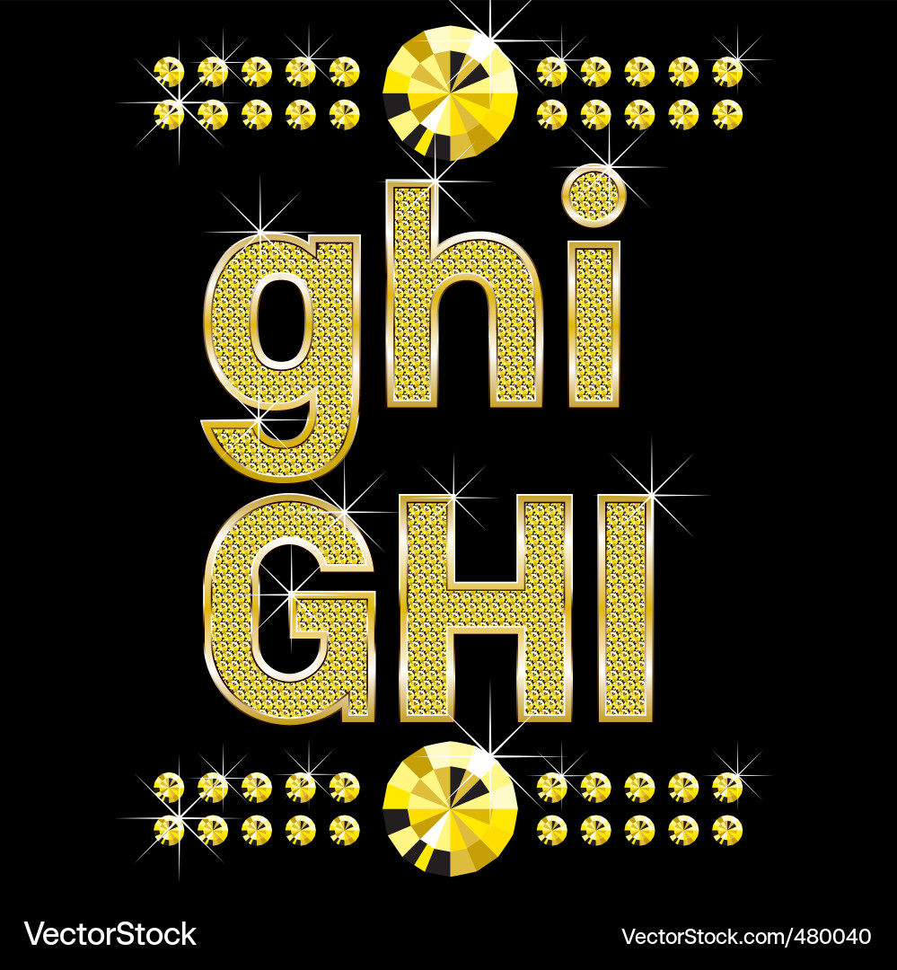 Gold letters set Royalty Free Vector Image - VectorStock