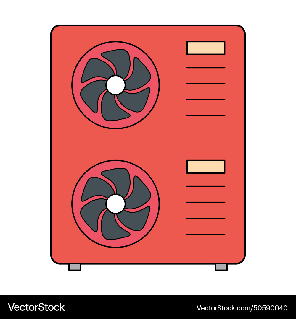 Heat pump air source icon cooling electric system Vector Image